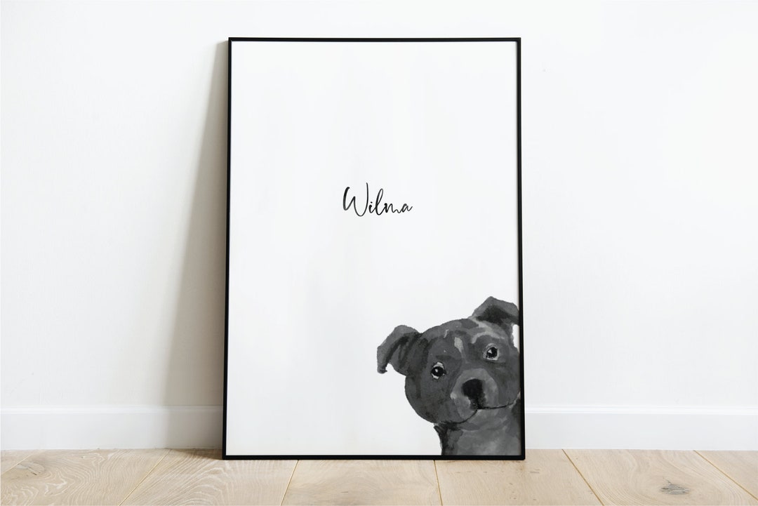 Personalised Staffordshire Bull Terrier Picture, Staffy Gift, Staffy ...