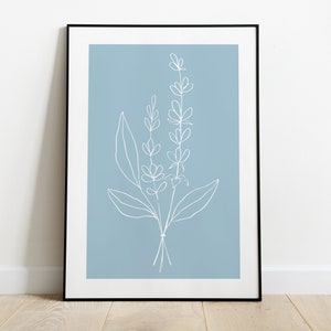 Set of Three Prints, Blue Prints, Blue Wall Art, Scandi Art, Blue ...