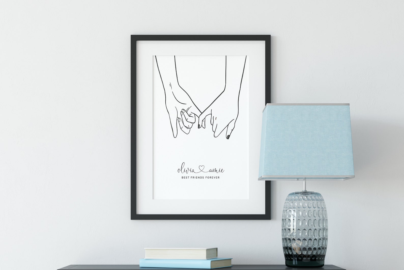 Personalised Pinky Promise Print Best Friend Print Bestie - Etsy
