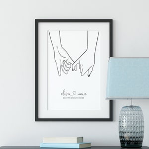Personalised Pinky Promise Print, Best Friend Print, Bestie Gift, Best ...