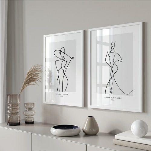 Set of Prints Grey Print Set Wall Art Set Grey Prints - Etsy UK