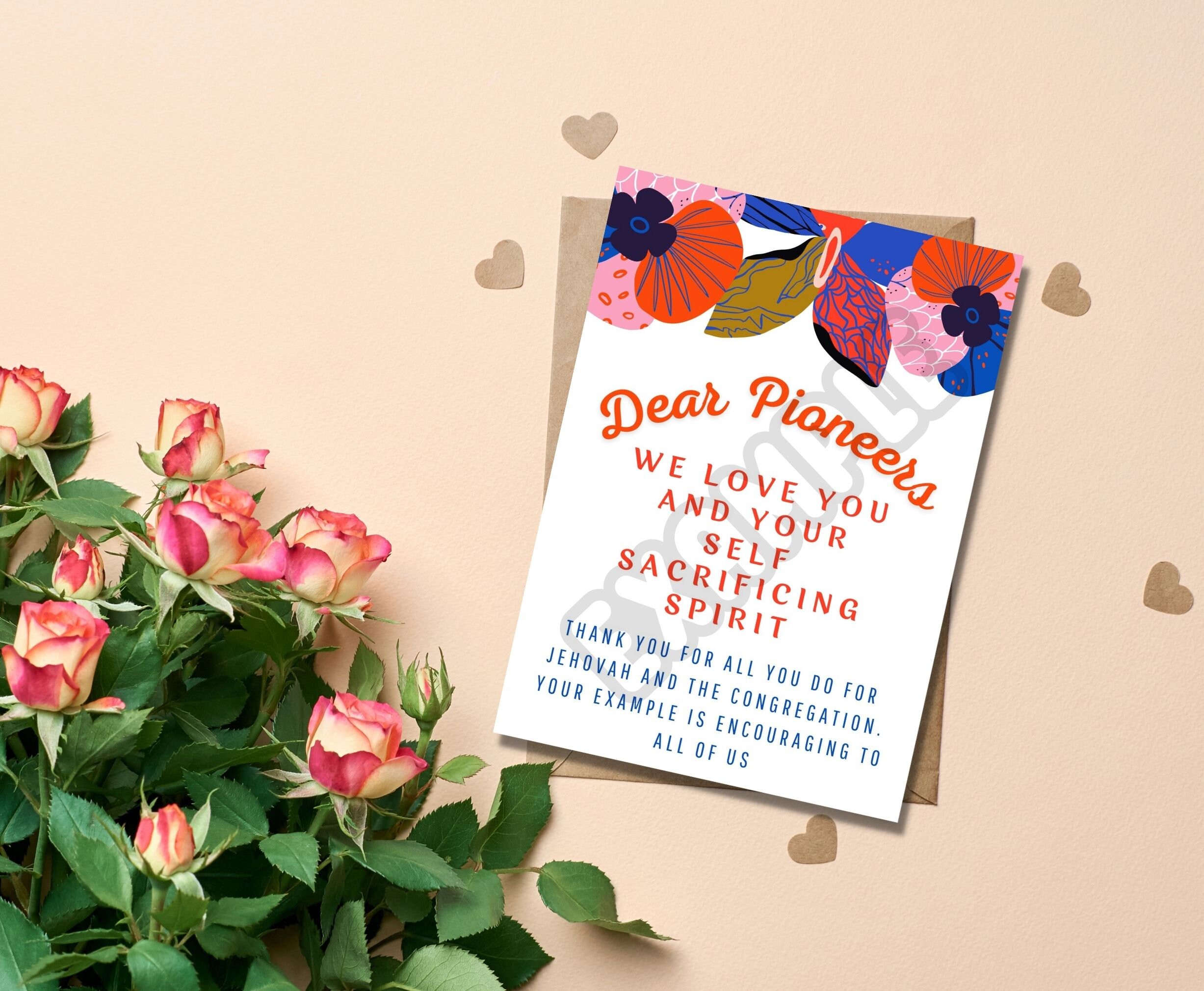 Printable JW English Pioneer Appreciation Card - Etsy