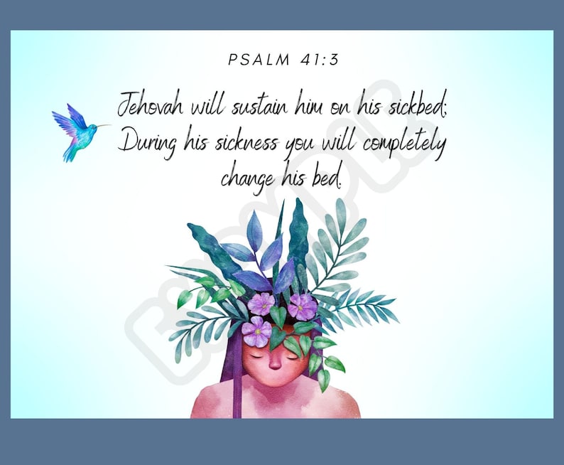 JW Printable Greeting Card Psalm 41:3 Digital Download - Etsy