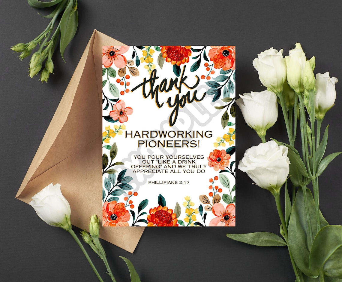 Print at Home Pioneer Appreciation Card Digital Download - Etsy