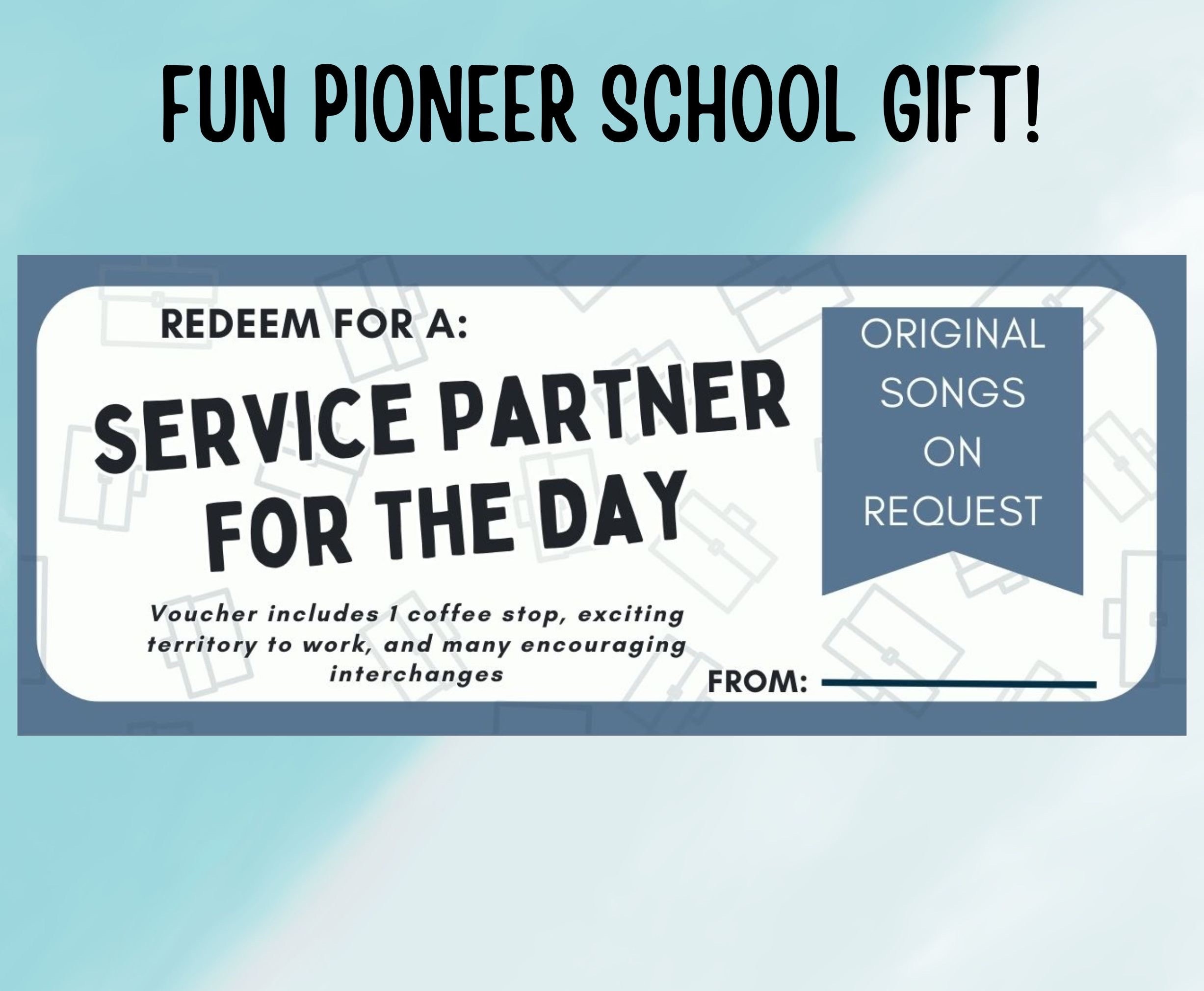 Printable Service Voucher/gift Card Pioneer School Gift - Etsy