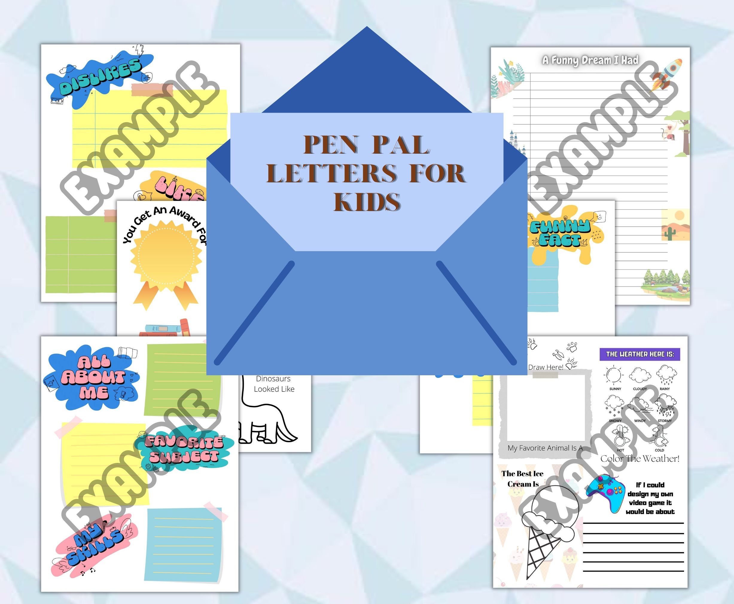 Pen Pal Coloring Pages for Kids - Etsy
