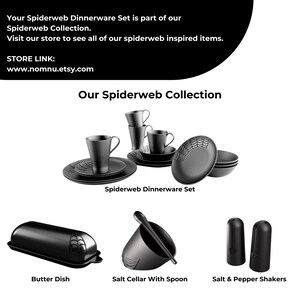 Spiderweb-embossed Gothic Dinnerware Set 16 Pieces Including Dinner and ...
