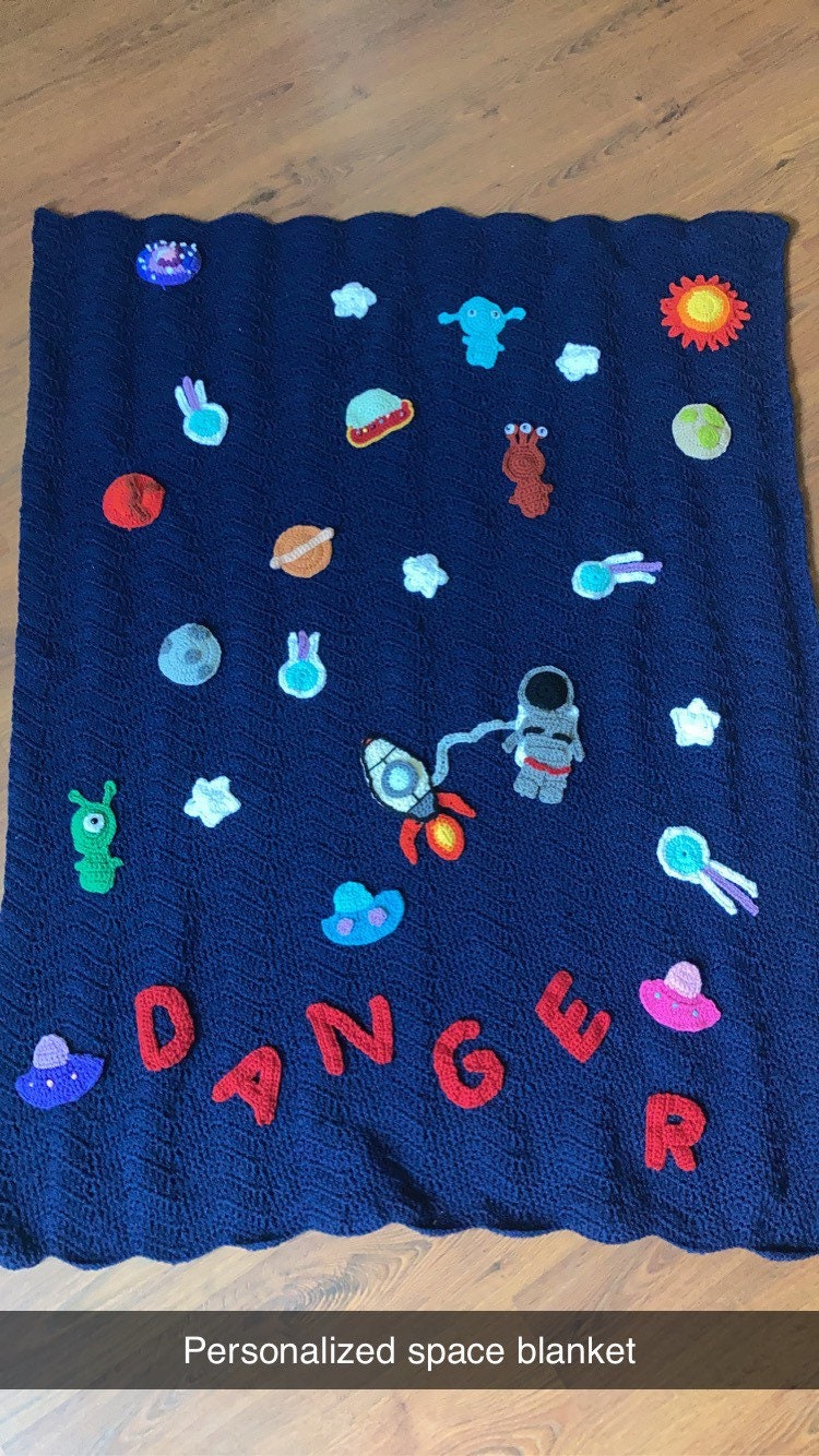 Outer Space Crochet Blanket | Etsy