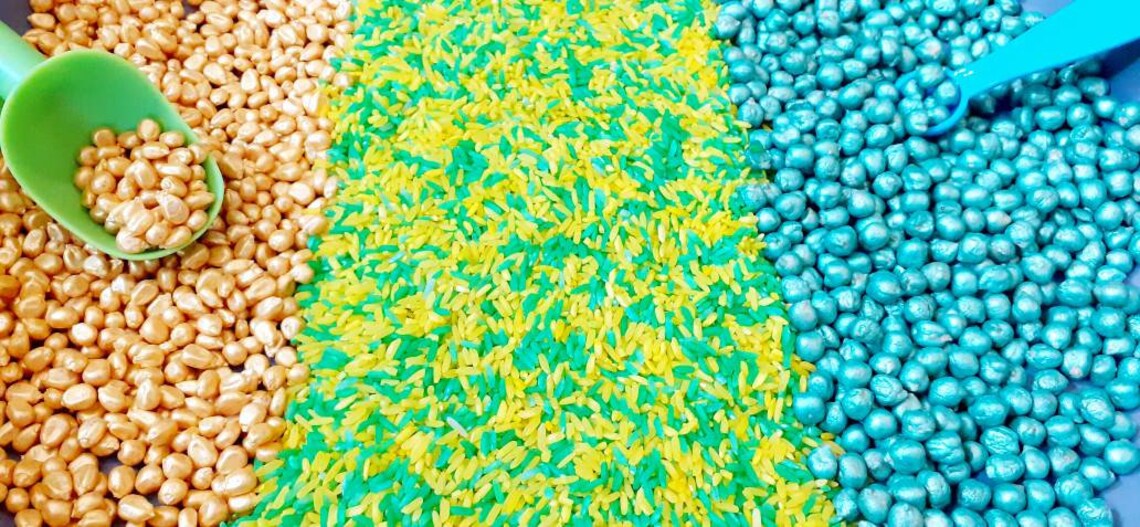 Spring Tuff Tray Fillers Sensory Rice Popcorn Chickpeas - Etsy UK