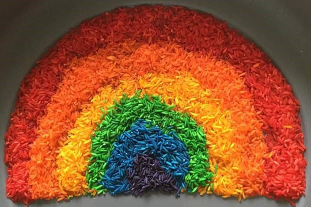 Sensory Coloured Rice Messy Play Trays - Etsy