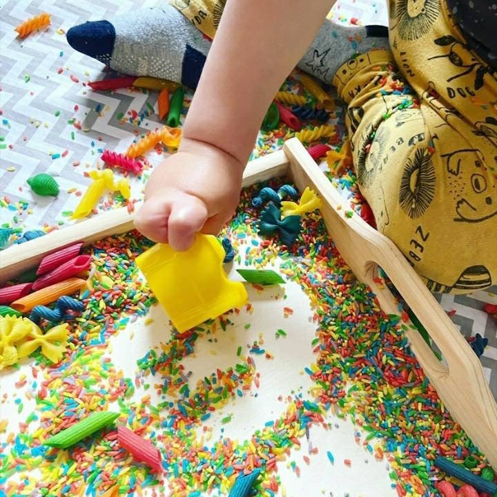 Sensory pasta shapes messy play tuff tray | Etsy