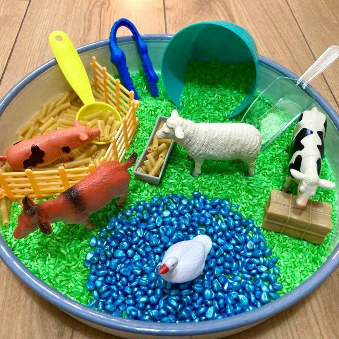 Farm Messy Play Set, Animal Sensory Kit - Etsy