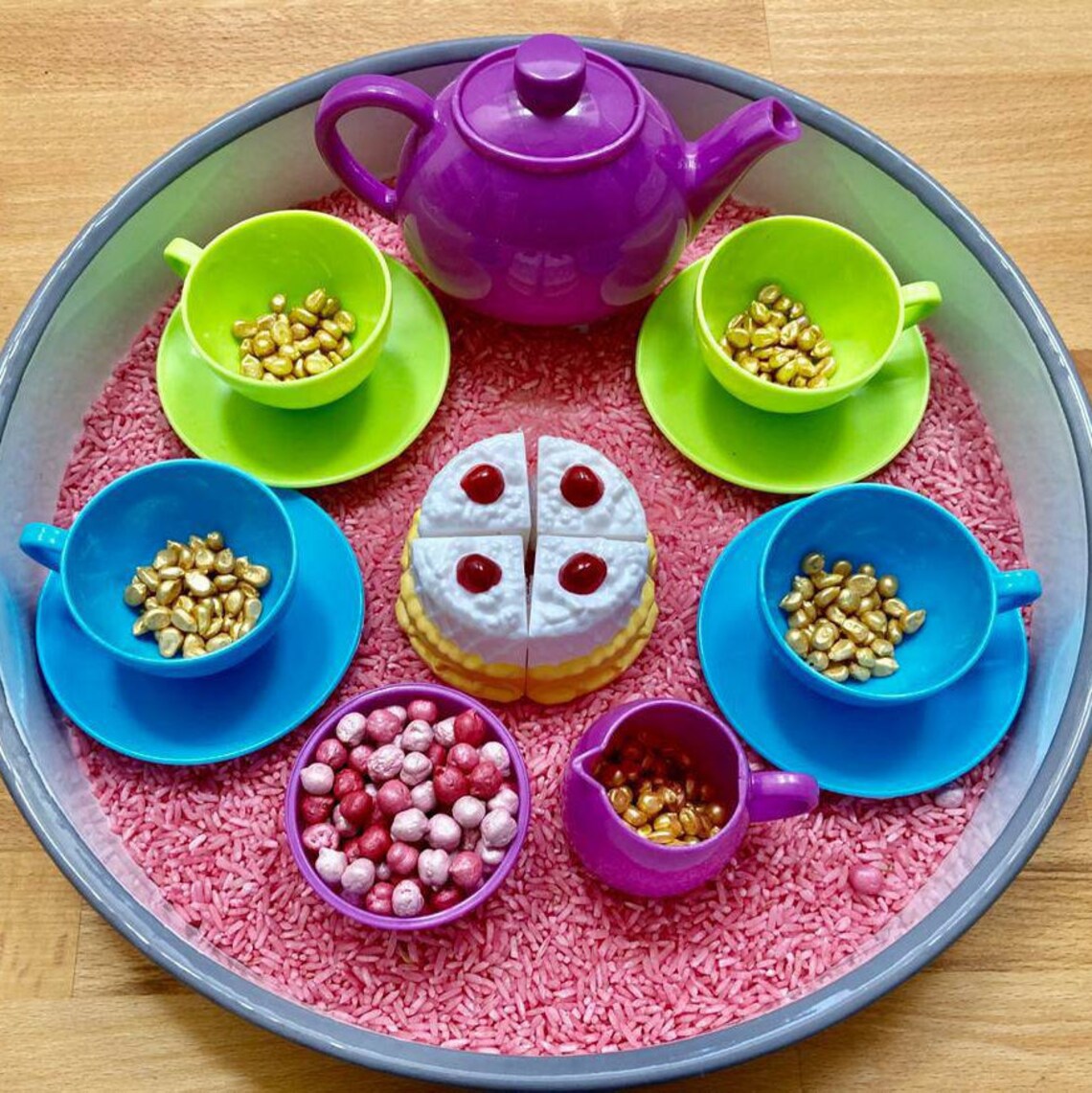 Tea party sensory play Kit Kids messy play sets | Etsy