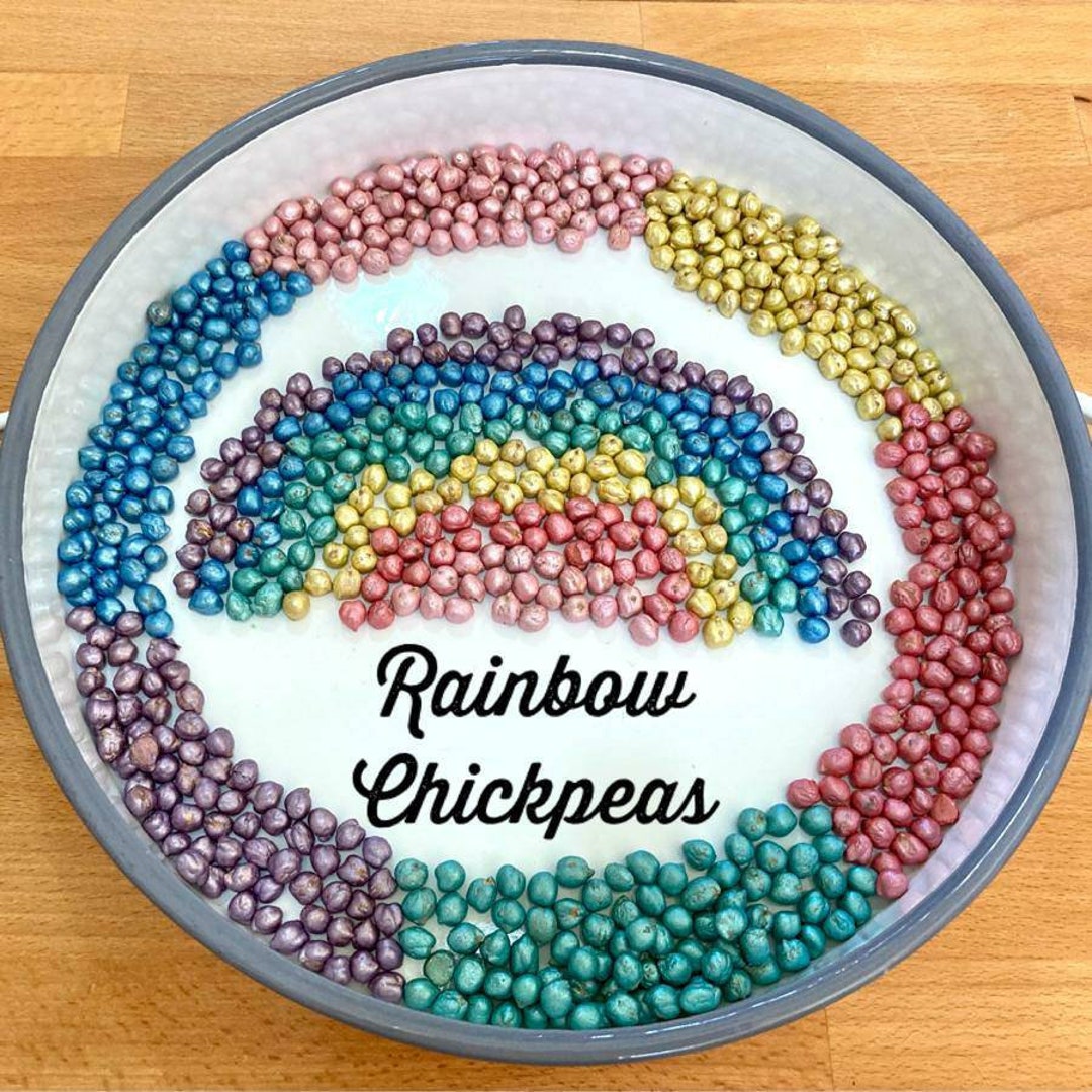Sensory Rainbow Chick Peas | SEN Sensory Play | Open-ended Messy Play ...