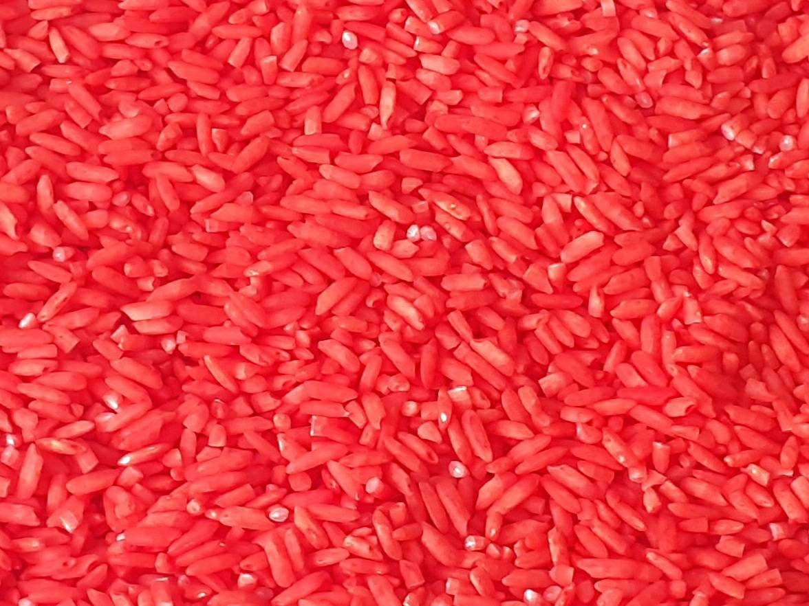 Sensory coloured Rice messy play trays | Etsy