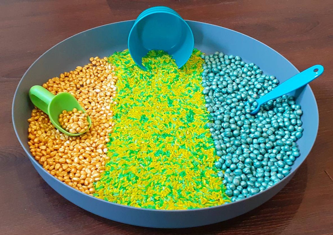 Spring Tuff Tray Fillers Sensory Rice Popcorn Chickpeas - Etsy UK