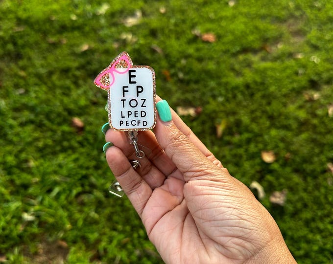 Eye Chart Optical Eye Chart Optometry Optometrist Badge Reel Etsy