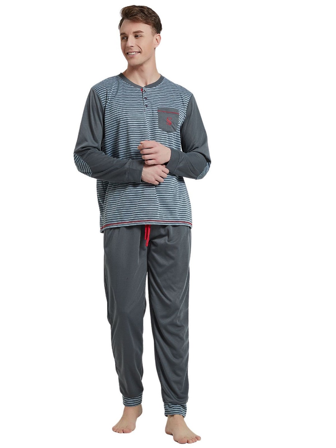 Saneshoppe Men's Brushed Pyjama Set Pack of 1 2 Luxury - Etsy