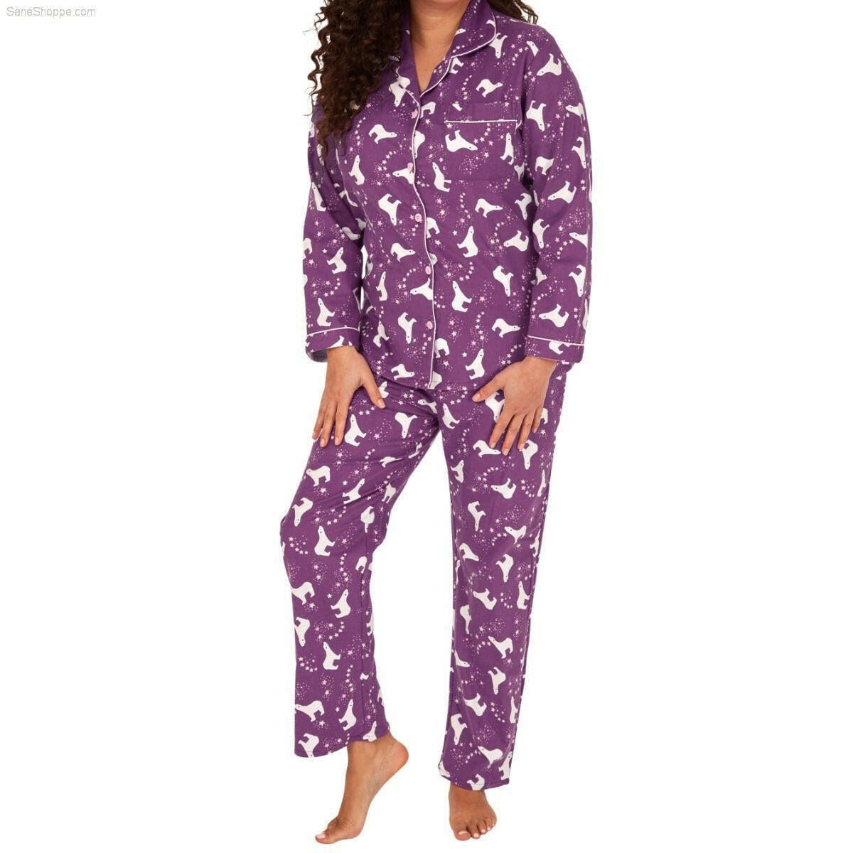 Saneshoppe Womens Brushed Cotton Long Sleeve Wincey Pyjama Set ...