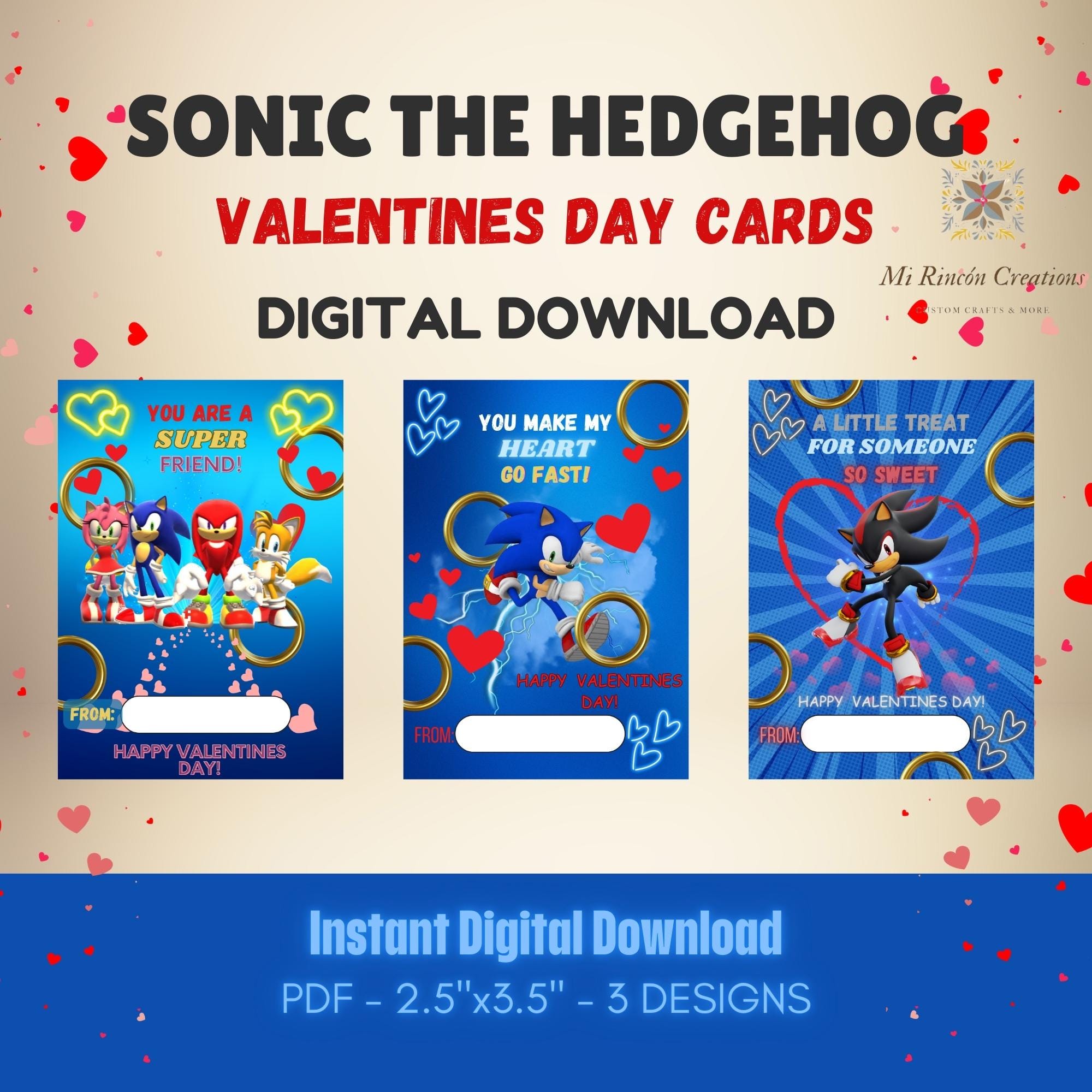 Sonic Hedgehog Valentines Day Cards| Kids Valentines Day Cards ...