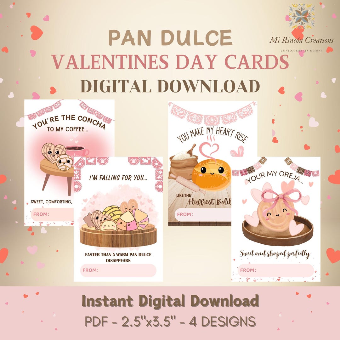 Pan Dulce Valentines Day Cards| Latina Valentines Day Cards| Valentines ...
