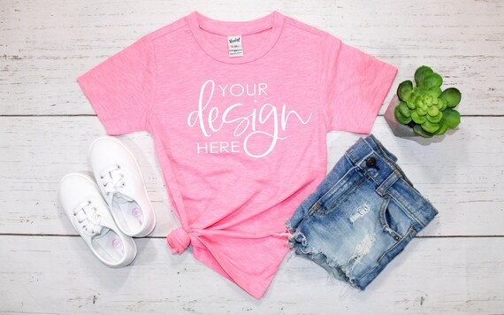 Kavio Flash Pink Mockup Kavio Mockup Flash Pink Slub Tee - Etsy
