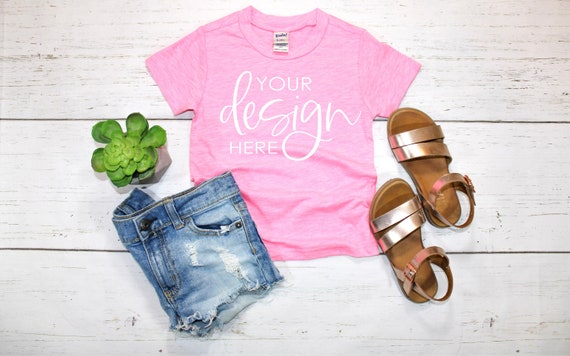 Kavio Flash Pink Mockup Kavio Mockup Flash Pink Slub Tee | Etsy