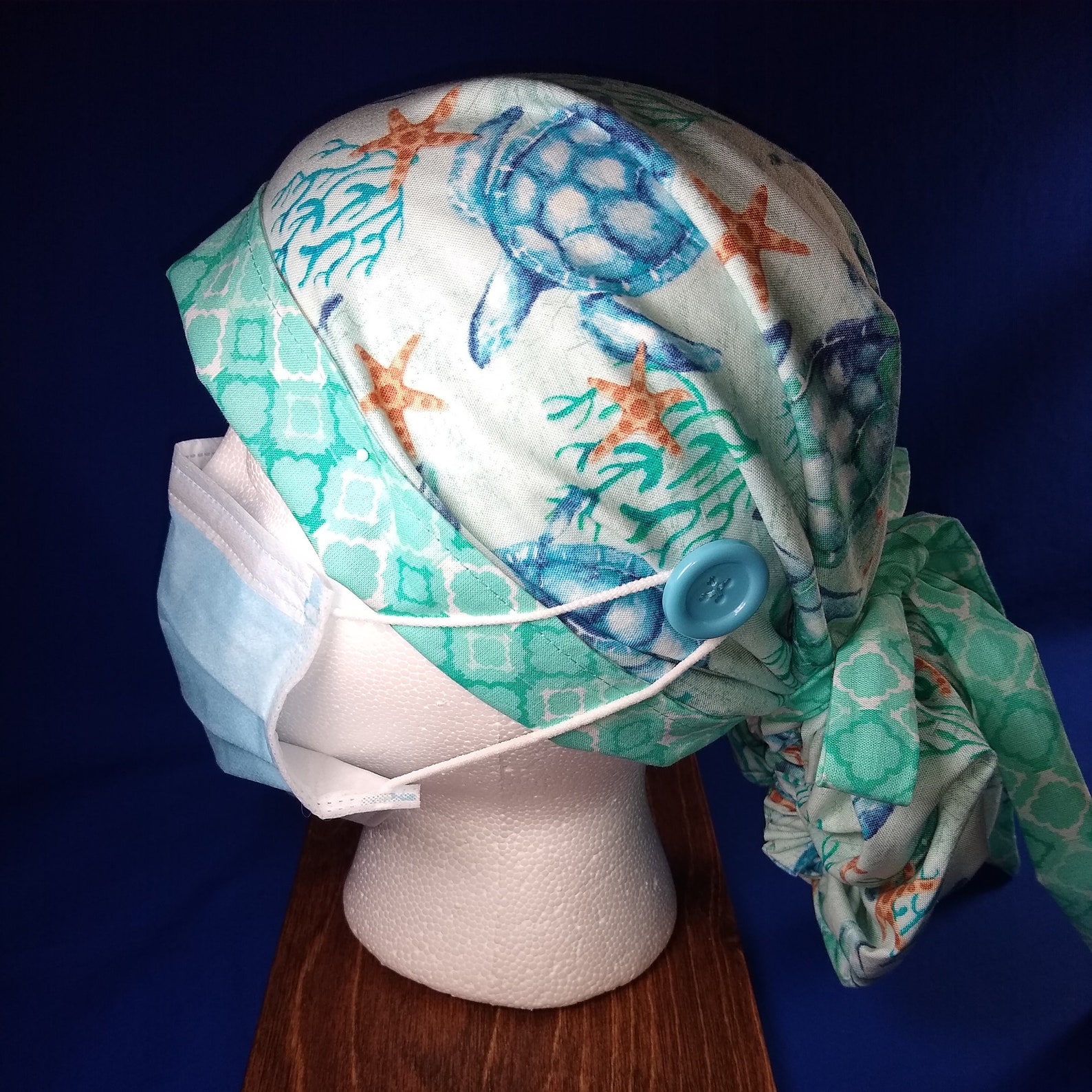Sea Turtle Reversible Scrub Cap - Etsy