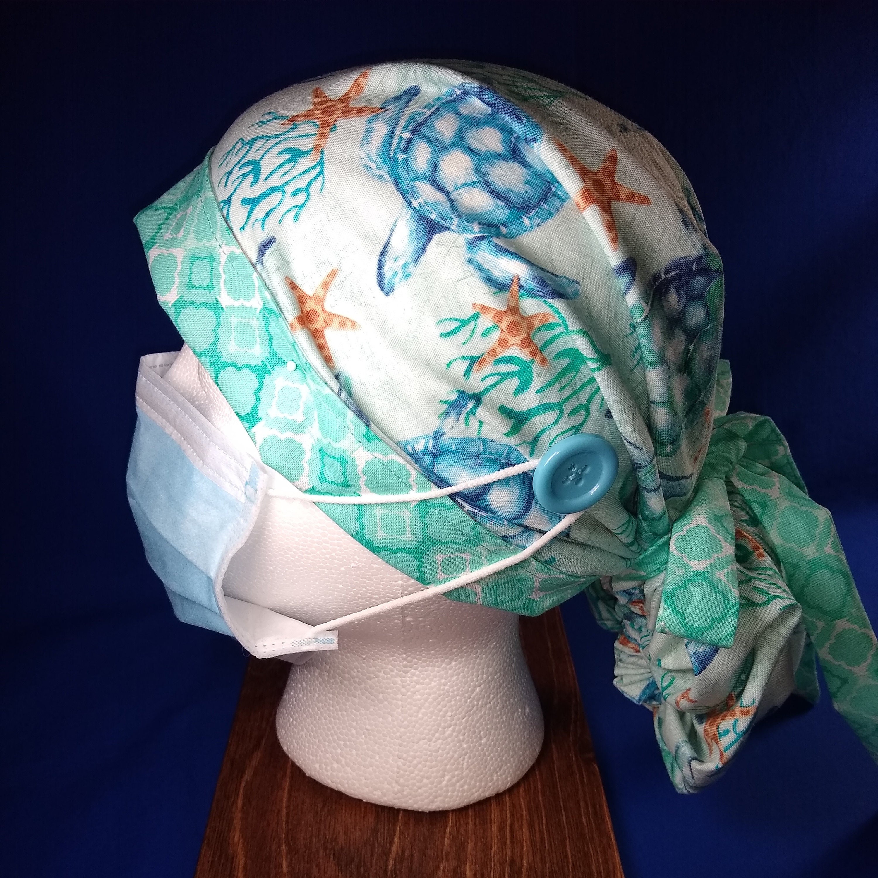 Sea Turtle Reversible Scrub Cap - Etsy