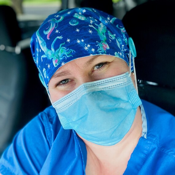 Mermaid Reversible Scrub Cap | Etsy