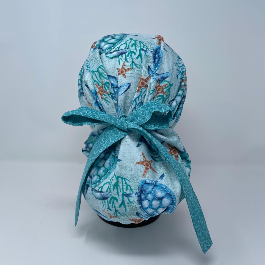 Sea Turtle Reversible Scrub Cap - Etsy