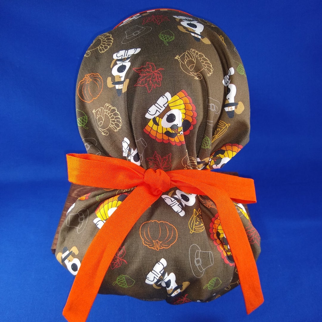 Puppy Thanksgiving Reversible Scrub Cap - Etsy