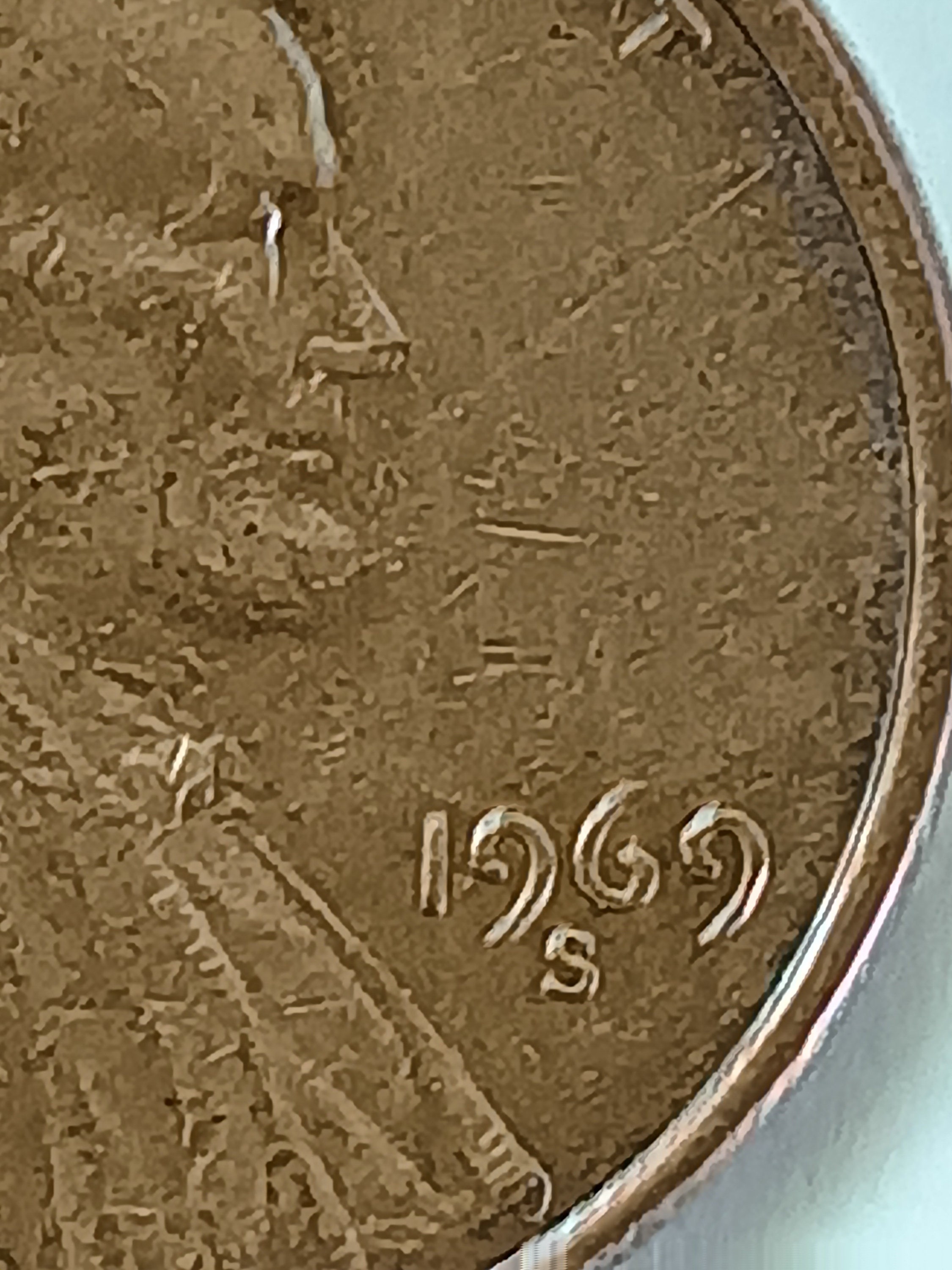 Lincoln V Fine Rare DDO 1969 S Cent. - Etsy