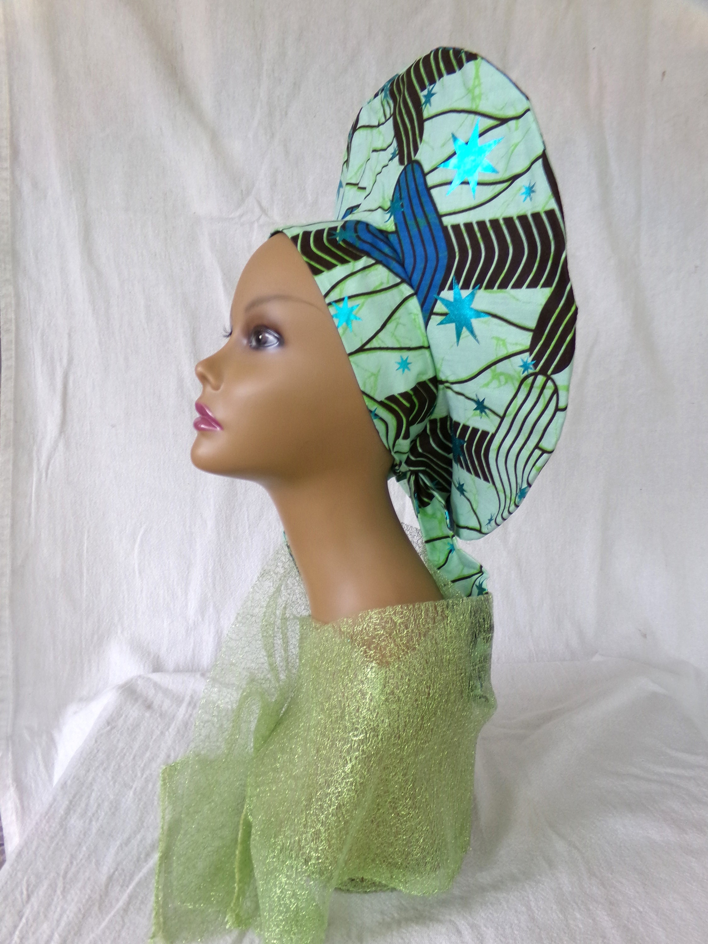 African Crown Hat W/scarf - Etsy