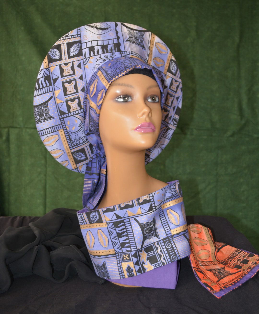 African Print Hat and Scarf - Etsy