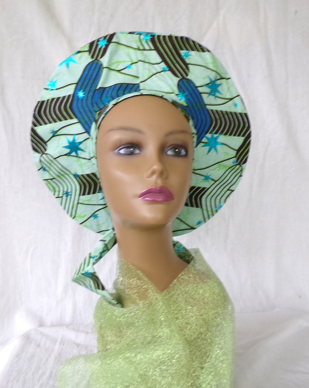 African Crown Hat W/scarf - Etsy