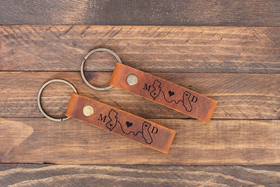 Long Distance Relationship Keychains, His and Hers Valentines Gift ...