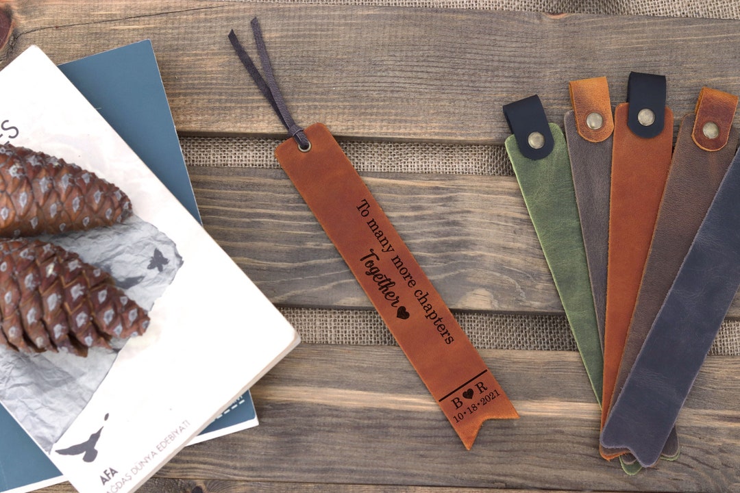 Personalized Leather Bookmark, Custom Leather Bookmark, 3rd Anniversary ...