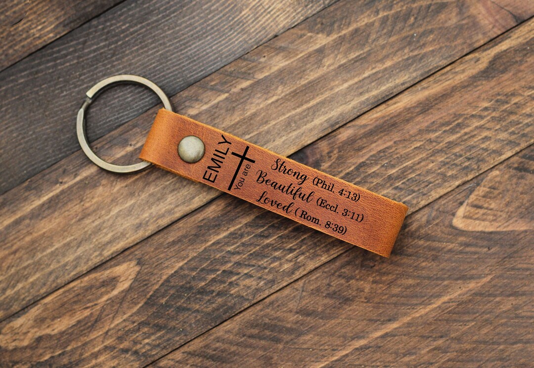 Personalized Christian Keychain for Women, Custom Bible Verse Keychain ...