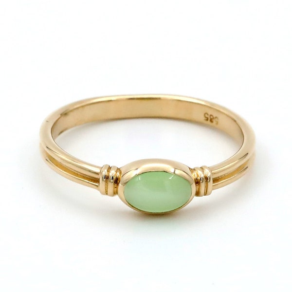 14k Jade Ring - Etsy