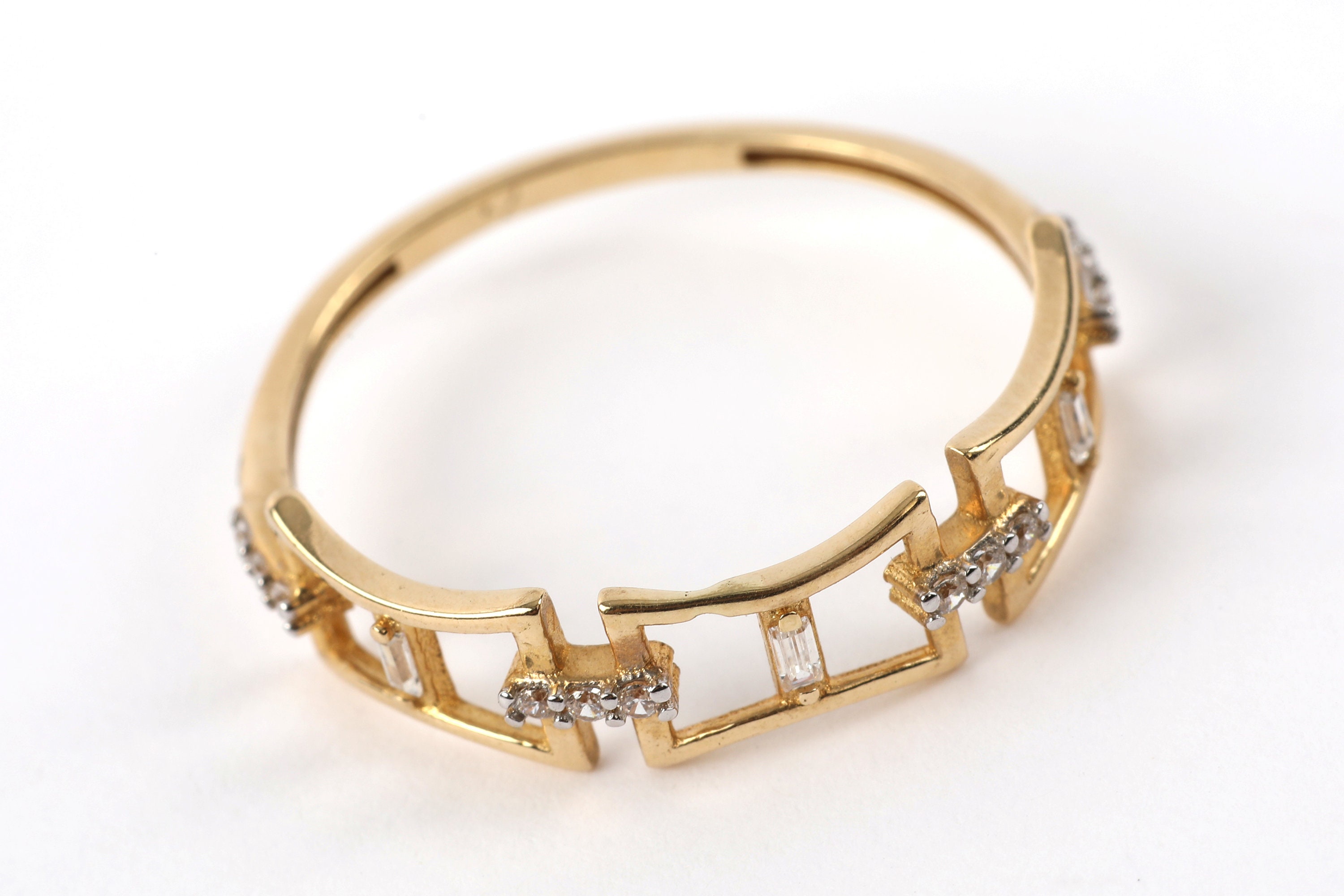 Stacking Linked Chain Ring 14k Real Solid Gold Link Ring | Etsy