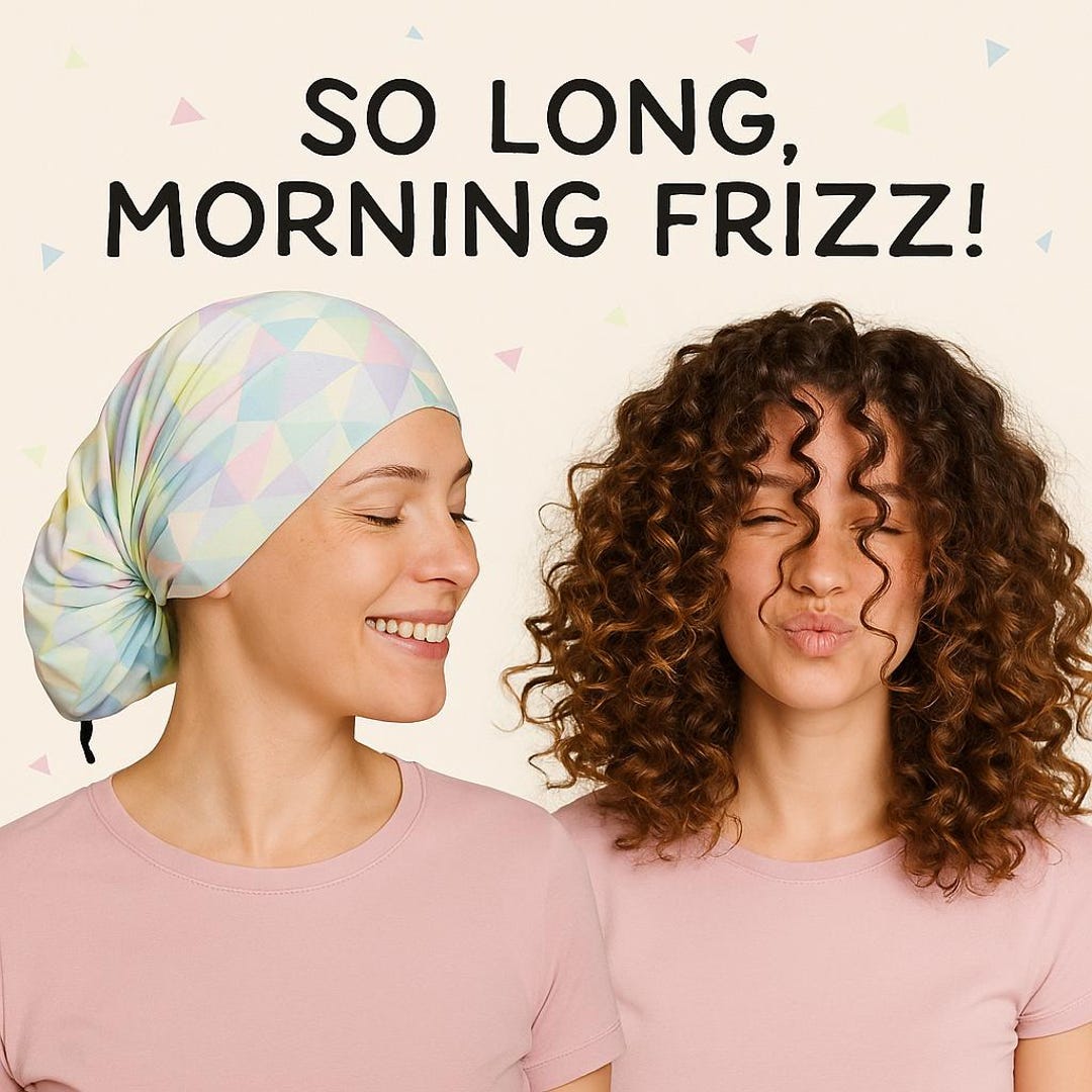 Pastel Colors Curly Hair Buff/sleep Cap With Adjustable Drawstring ...