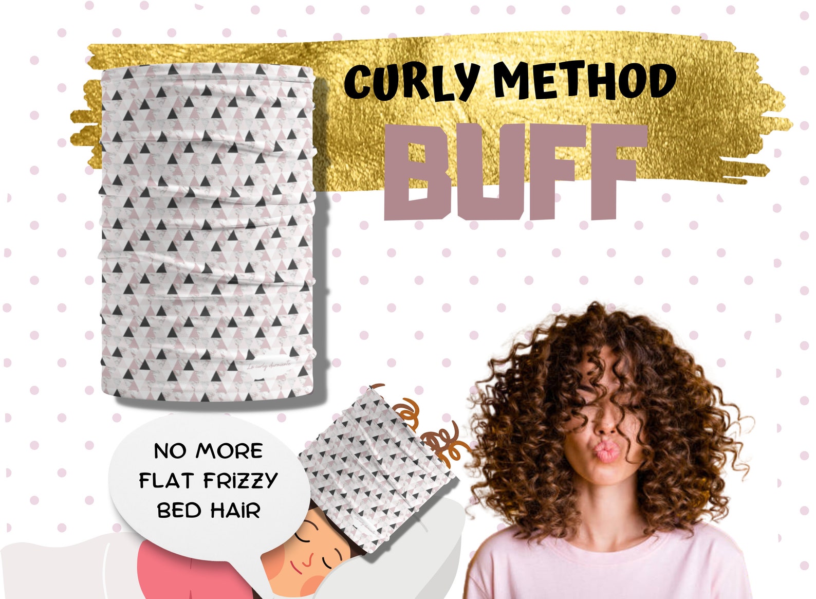 Curly Hair Buff Protector / Curly Method Cap for Sleeping With ...
