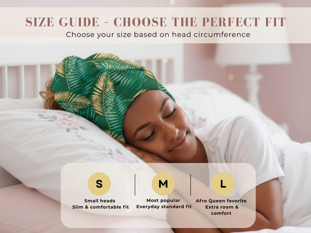 Curly Hair Sleep Bonnet by Size | Lightweight Microfiber Hair Protector ...