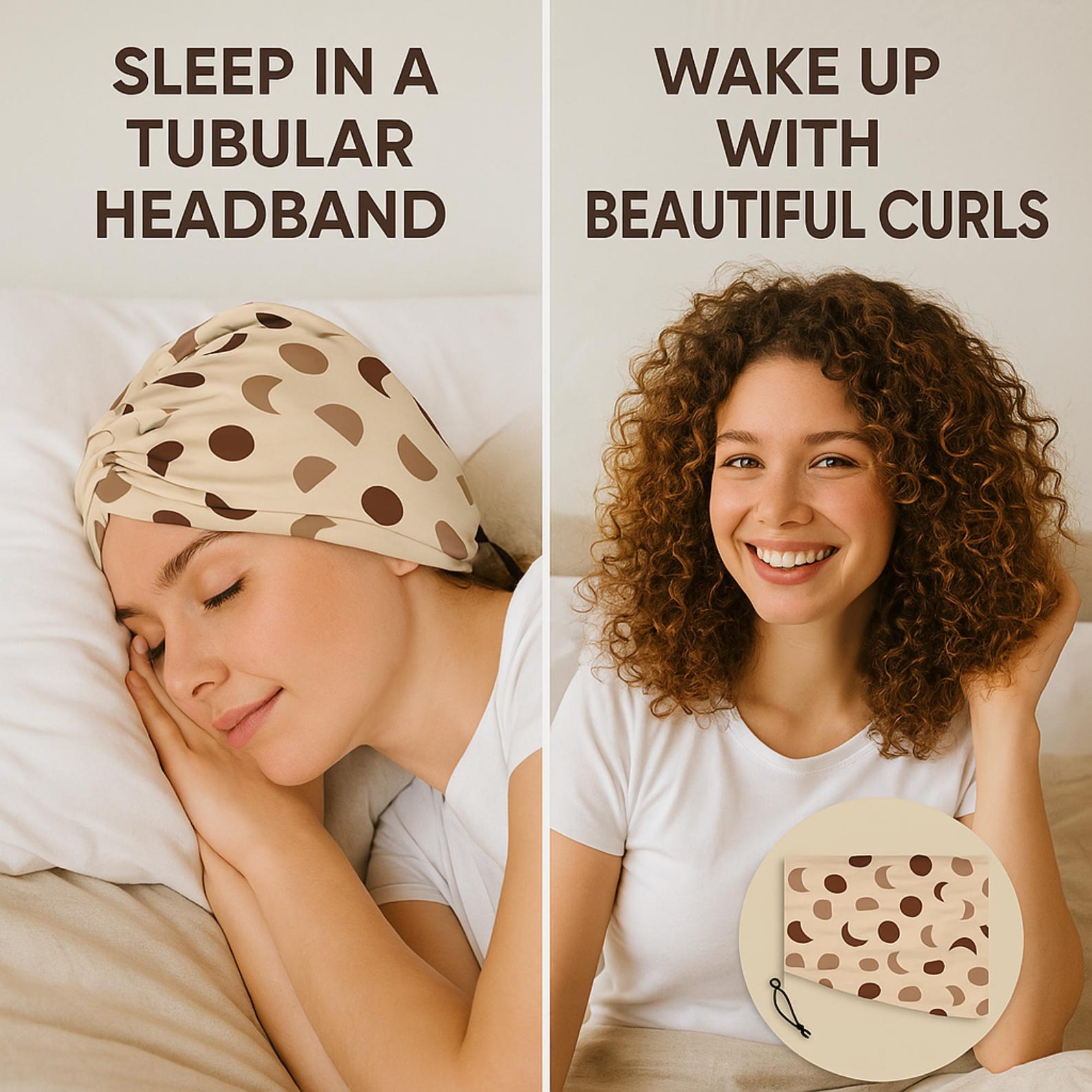 Curly Hair Tubular Twist Headband/wrap for Curly Hair With Adjustable ...