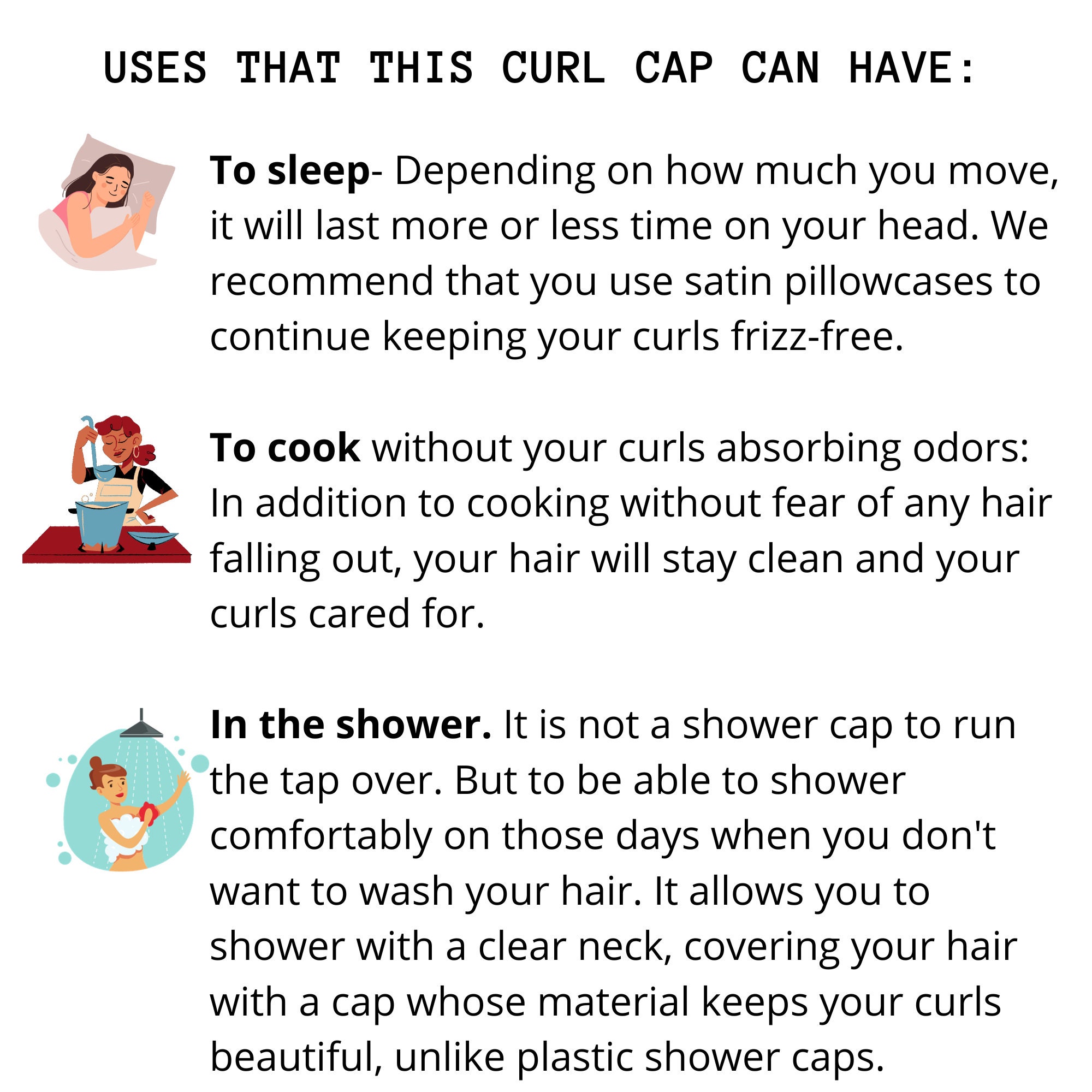 Curly Hair Buff Protector / Curly Method Cap for Sleeping With ...