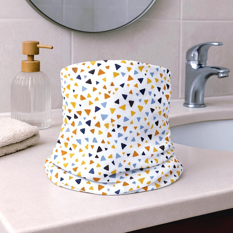 Terrazzo Sleep Cap/ Curly Method Cap for Sleeping With Adjustable ...