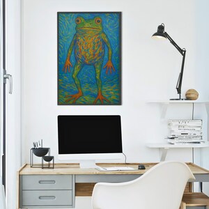 Frog Wall Art Inspiration Style Van Gogh Style | Framed Modern Poster ...