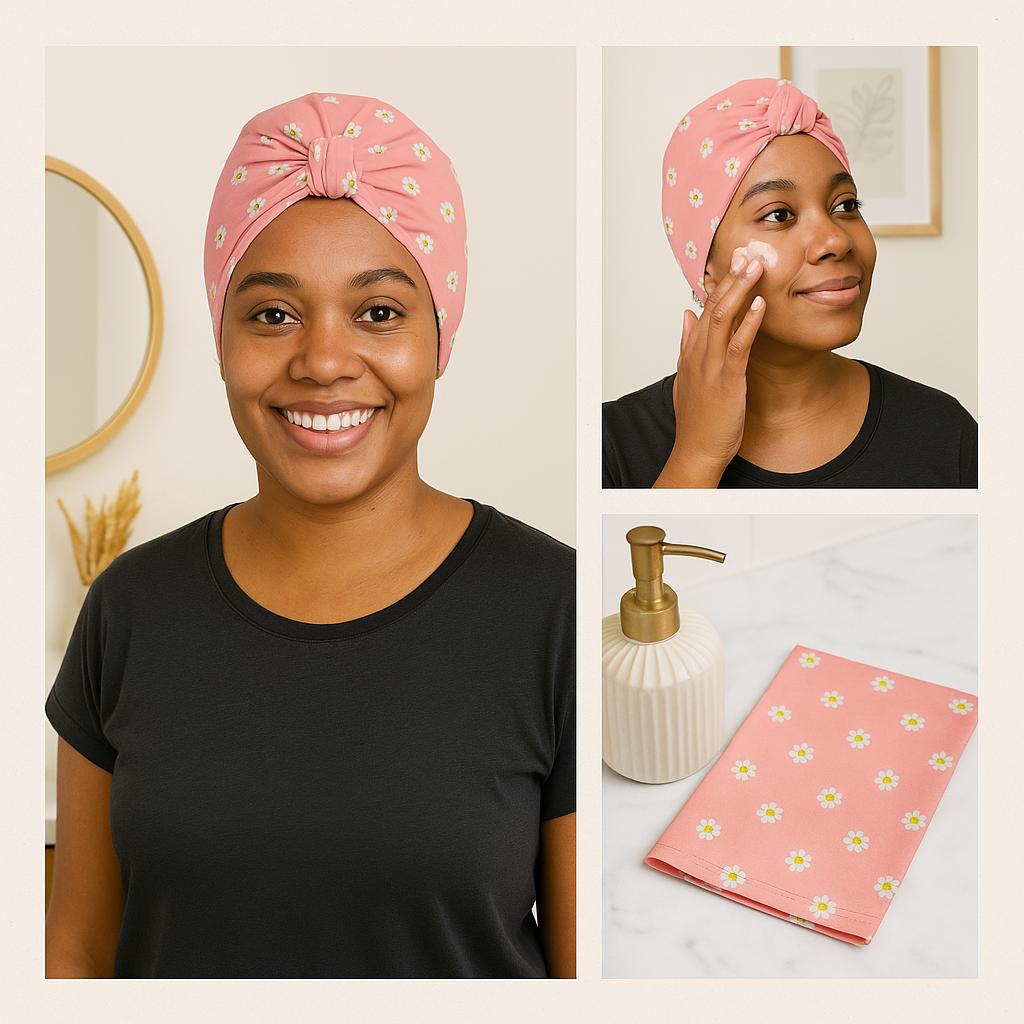 Pink Hair Bonnet to Protect Your Coils/ Sleep Cap for Curly Hair/ Curly ...