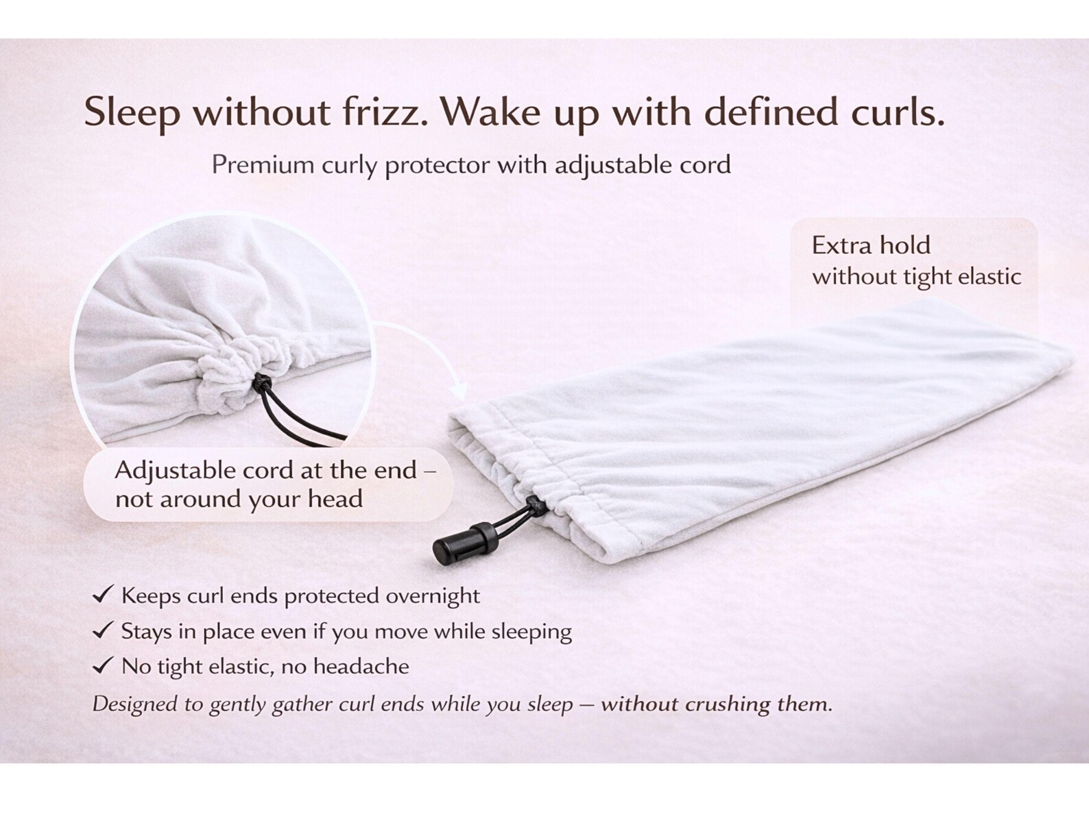 Curly Hair Buff Protector / Curly Method Cap for Sleeping With ...